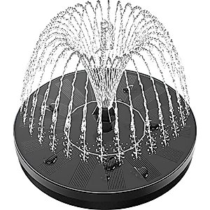 GAIZERL Solar Fountain Bird Bath Fountains Pump Upgraded 100% Glass Panel, Solar Powered Water Fountain with 8 Nozzles & 4 Fixers for Garden, Pond, Pool, Patio, Fish Tank, Outdoor - No Battery Needed