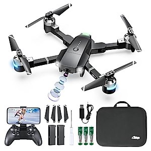 ATTOP Drone with Camera for Adults, 2K Live Video 120° Wide Angle APP-Controlled Camera Drone for Kids 8-12, Beginner Friendly with 1 Key Fly/Land/Return, Remote/Voice/Gesture/Gravity Control, FPV Drone w/ Safe Emergency Stop, 360° Flip, VR Mode, Carrying