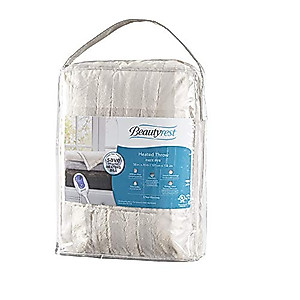 Beautyrest Duke Blanket Luxury Oversize Electric Throw Premium Soft Cozy Brushed Long Faux Fur for Bed, Couch with 3 Heat Setting Controller, Auto Shut-Off Function, Champagne, 50 in x 70 in