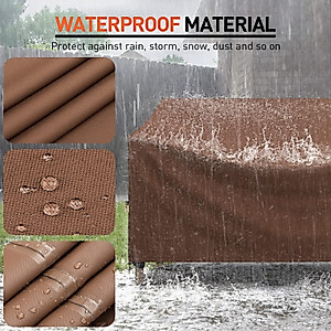 Arcedo Waterproof Patio Sofa Cover, Heavy Duty Outdoor Loveseat Cover, Outdoor 2 Seater Bench Cover , Durable Patio Furniture Cover, 60W x 34D x 30 H Inch, Brown