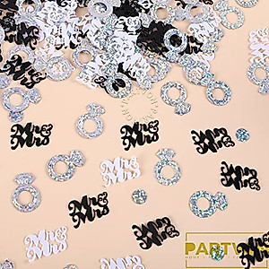 Wedding Party Table Confetti– 1.5 OZ | Mr and Mrs Diamond Ring Confetti for Wedding Shower Engagement Party Decorations I Wedding Cake Table Decor Supplies