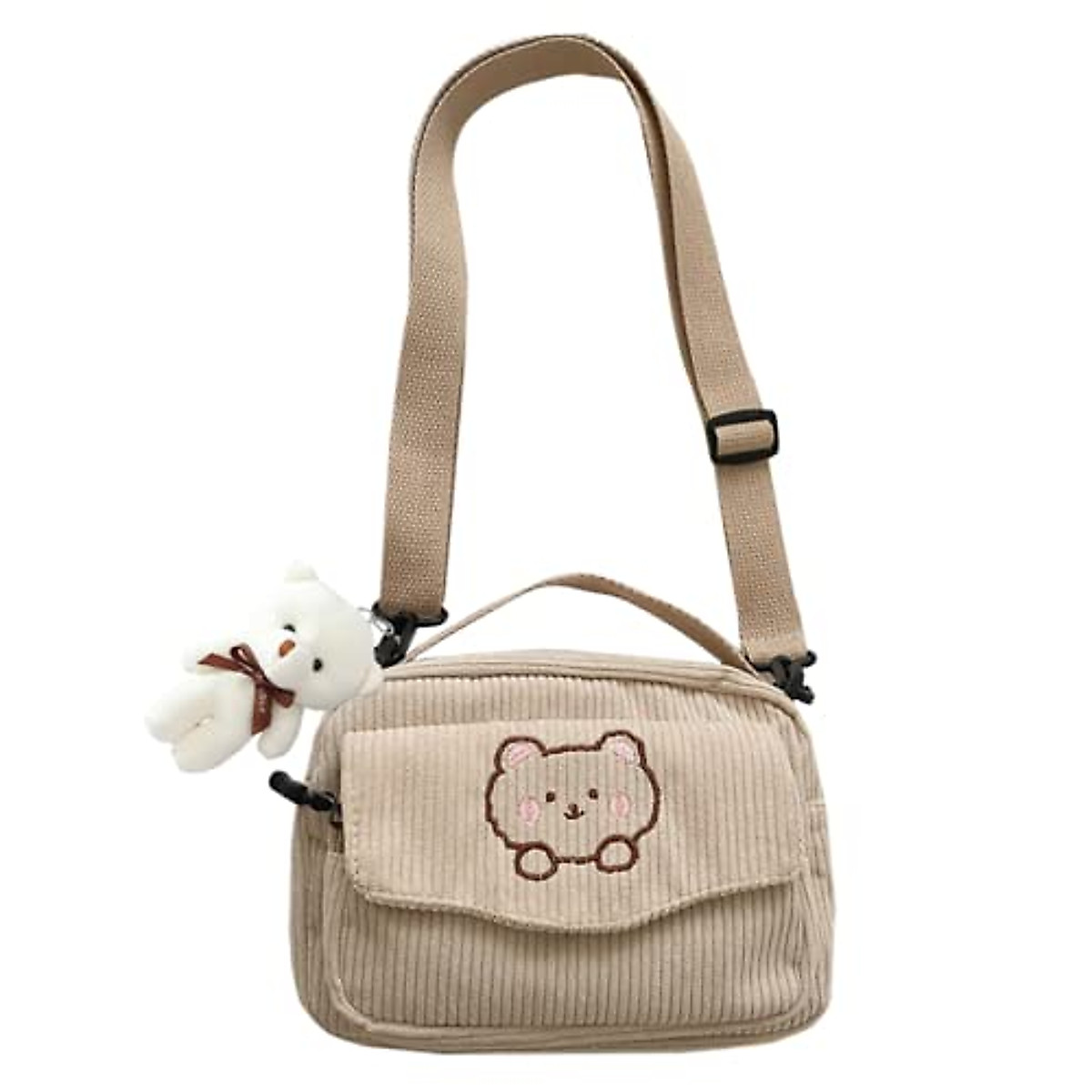 Kawaii Purse Kawaii Corduroy Purse Kawaii Wallet Kawaii Stuff Cute Shoulder Bag Purse Bear Print Beige