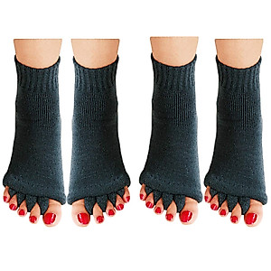 Homrap Toe Separator Yoga Gym Sports Massage Foot Alignment Socks 2 Pairs (CS-007E)
