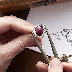 Ross-Simons 5.75 Carat Ruby and 1.20 ct. t.w. White Topaz Ring in Sterling Silver. Size 7