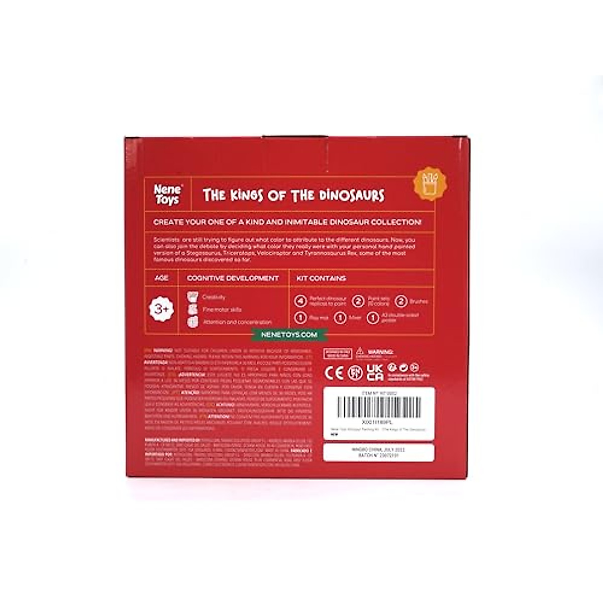 Nene Toys Dinosaur Painting Kit for Kids 3-7 Years [The Kings] – Includes 4 Museum Replicas, 2 Paint Sets, 2 Brushes, Educational Poster and Playmat – Art & Craft Paint Toy for Boys and Girls