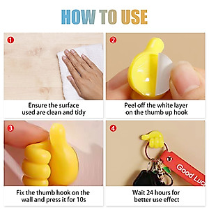 CERETIA 36 Pcs Self Adhesive Silicone Thumb Hooks, Multifunction Thumb up Wall Hooks for Cable Clip Key Holder Wall Hangers Wire Management Small Command Hooks