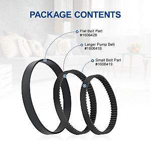 LANMU Replacement Belt Set Compatible with Bissell ProHeat 2X Revolution Pet Pro Model 1548, 1551, 1551W, 1550 Carpet Vacuum Cleaner, Replace Parts 1606418, 1606419, 1606428