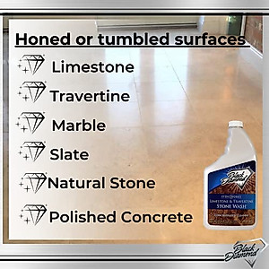 Black Diamond Stoneworks Limestone and Travertine Floor Cleaner: Natural Stone, Marble, Slate, Polished Concrete, Honed or Tumbled Surfaces. Concentrated Ph. Neutral.1 Gallon