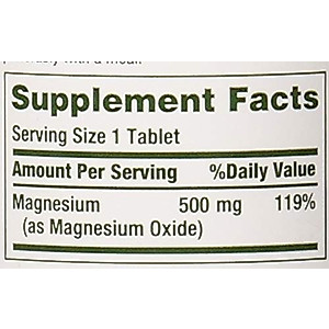Nature's Bounty Magnesium 500 mg Tablets 100 ea (Pack of 2)