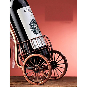 Aomesinc Carriage Wine Bottle Holder, Single Wine Bottle Holder, Wine Racks Countertop, Liquor Rack, Decorative Wine Bottle Rack for Table, Kitchen (Style B)