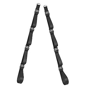 Gogogmee 2pcs Black Hanging Strap with Buckles Polyester Garage Storage Rack Adjustable Wall-Mounted Storage Strap Folding Chair Rack