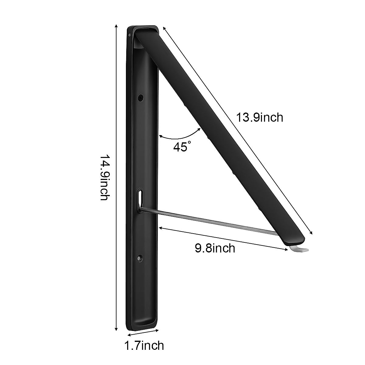 JYL HOME Wall Mounted Retractable Clothes Drying Rack Foldable Space Saving, Black