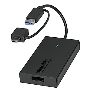 Plugable USB to DisplayPort Adapter. Connect one or More to Any Mac or Windows System to add Extra displays up to 1920x1080 60hz. USB C and A