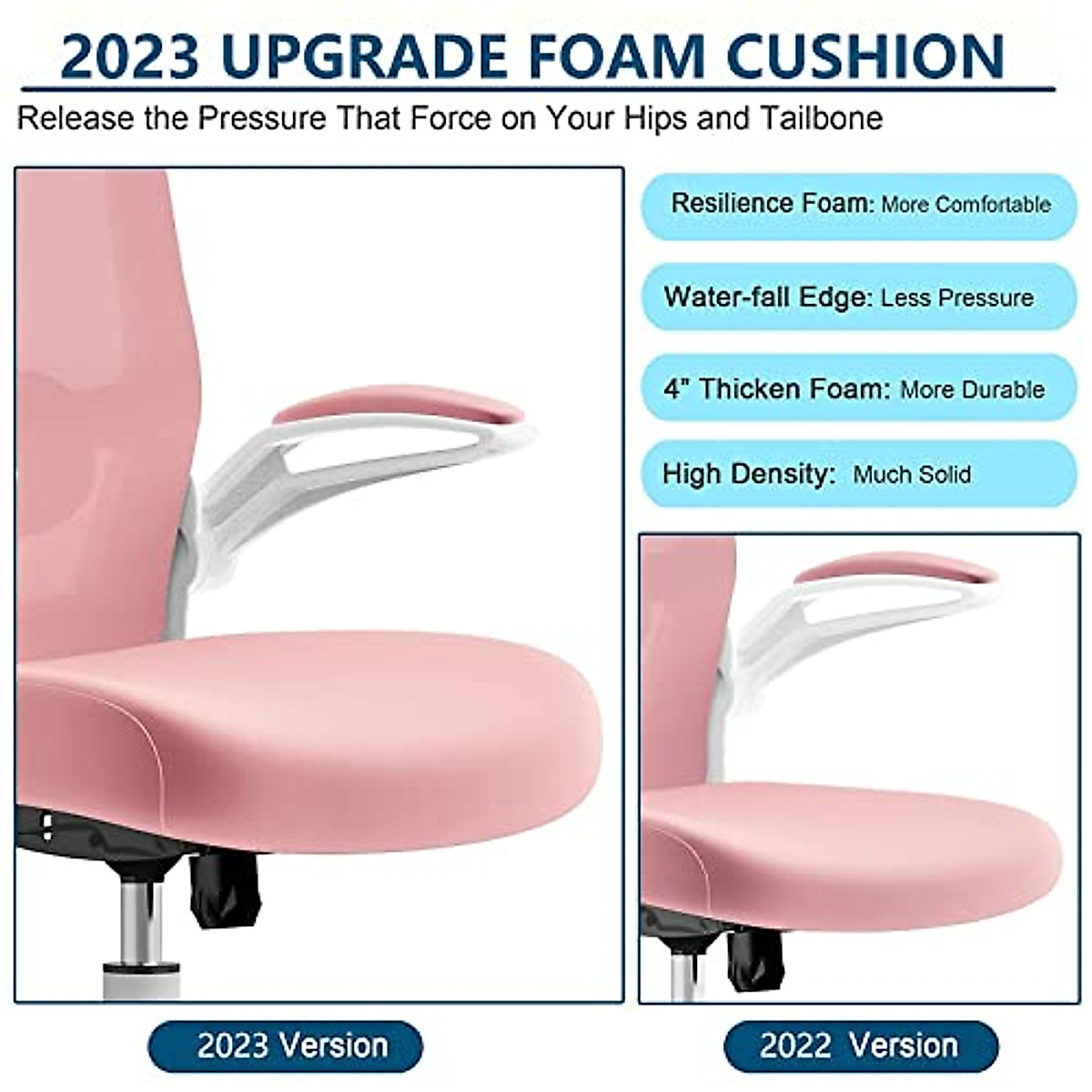 Mimoglad Office Chair, High Back Ergonomic Desk Chair with Adjustable Lumbar Support and Headrest, Swivel Task Chair with flip-up Armrests for Guitar Playing, 5 Years Warranty