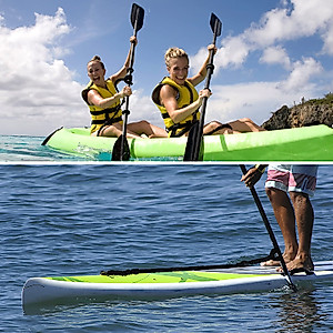 BB Hapeayou Kayaking Paddle Leash Tether 1 Pack-Stretchable Coiled Lanyard for Kayak, Paddle, Fishing Rod Extend to 59inch (Black)