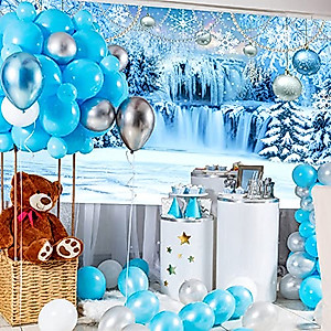 DUAIAI Christmas Decorations, Durable Fabric Winter Wonderland Backdrop Banner for Holiday Party Decor Photography Supplies - 82.7inchx59.1inch