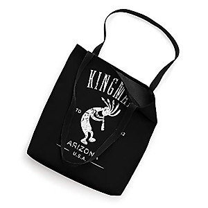 Kingman Arizona Dancing Kokopelli Distressed Design Tote Bag