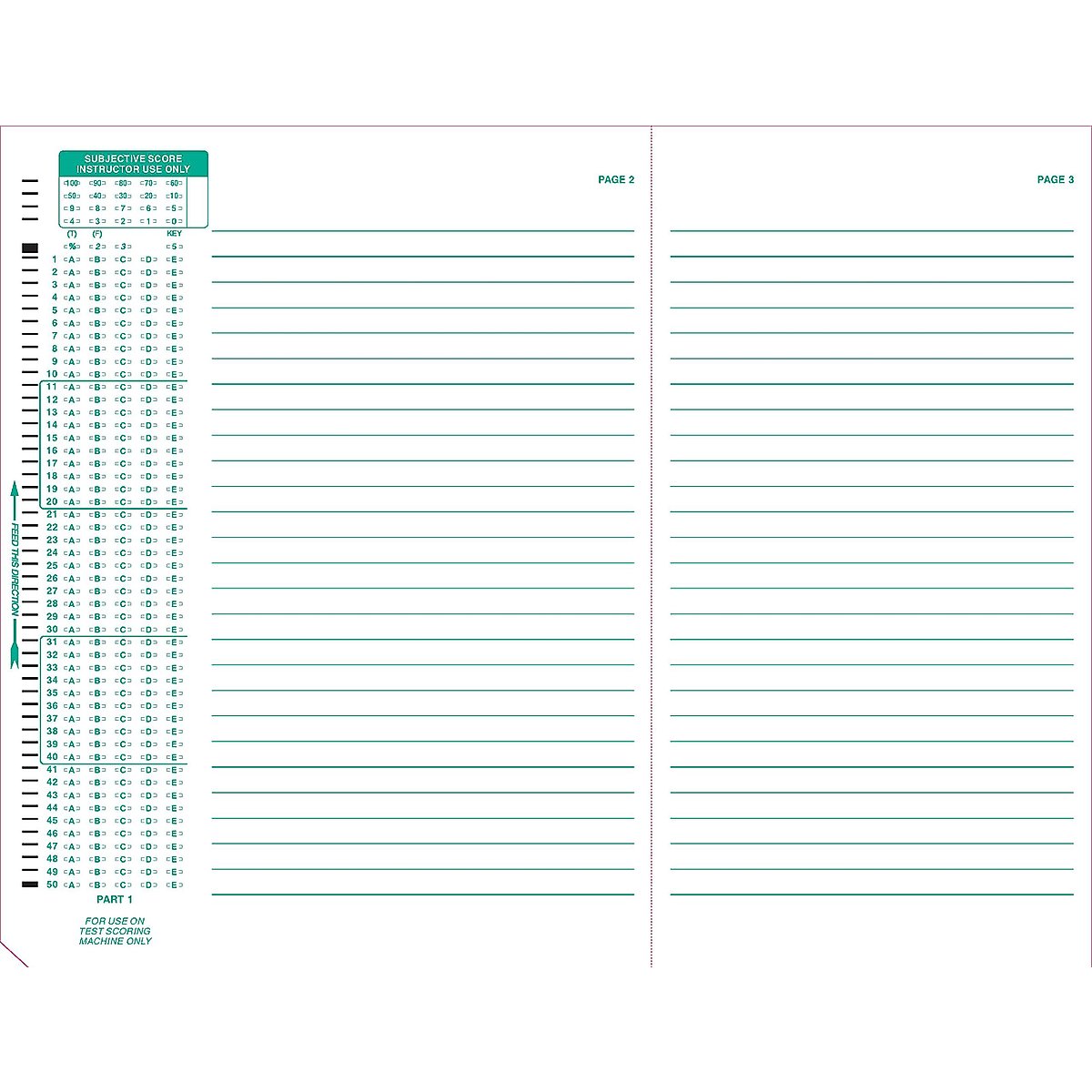 TEST-886E 886-E 100 Question Compatible Testing Forms (50 Sheet Pack)