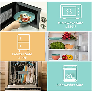 62PCS Wheat Straw Dinnerware Sets for 4, Reusable Unbreakable Dinnerware Set for Kids Adults, Microwave Safe, Lightweight Camping Plates Cups and Bowls Set for Dorm Kitchen Picnic Rv Dishes