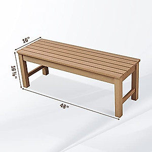 ACUEL Garden Bench, Poly Lumber Outdoor Bench Weatherproof, 2-Person Patio Benches for Outdoor, Rot-Proof Fade Proof