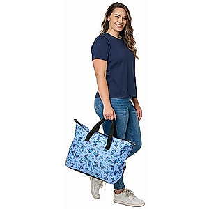 Disney Tote Duffel Bag Stitch Blue All Over Print Weekender Travel (Stitch Blue)