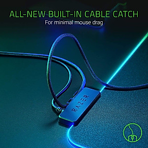 Razer Firefly Hard V2 RGB Gaming Mouse Pad: Customizable Chroma Lighting, Built-in Cable Management, Balanced Control & Speed, Non-Slip Rubber Base