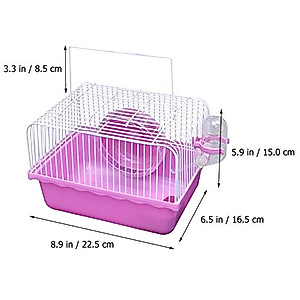 MJWDP Hamster Cage Travel Carry Rat Cage Small Pets Supplies Hamster Toy Accessories