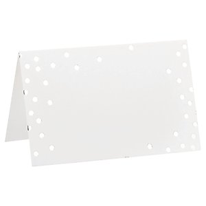 PATIKIL Tent Place Cards, 25pcs Greeting Cards 4.48 x 3.51inch Favor Decor Foldable Blank Card for Wedding Party DIY Table Name Place Cards Silver Tone Point White