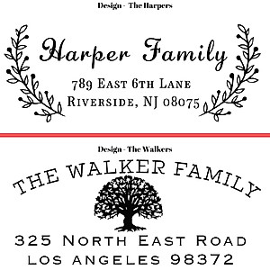 20 Designs to Choose!! Personalized - Address Stamp - Customized Stamp - Self-Inking Return Address Mail 3 Lines Custom Address Stamper - Black Red Blue Purple Green Ink - Wedding Invitation Stamp