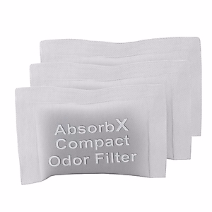 iTouchless 3-Pack AbsorbX Compact Odor Bathroom, Absorbs Garbage Smells, All Natural Activated Carbon, Biodegradable Filters for 2.5-4 Gallon Small Trash Cans