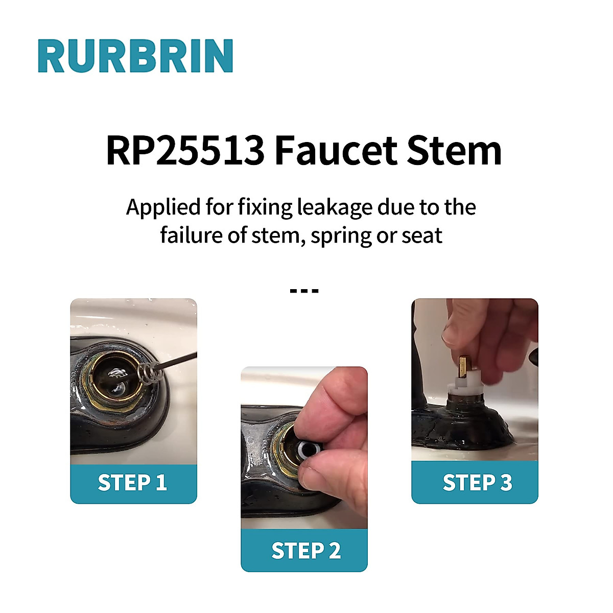 RP25513 Faucet Cartridge Stem Assembly Repair Kit Compatible with Most Delta Two-Handle Faucets, Come with RP4993 Seat & Spring,Fit for Lavatory Faucet (2 Pack)