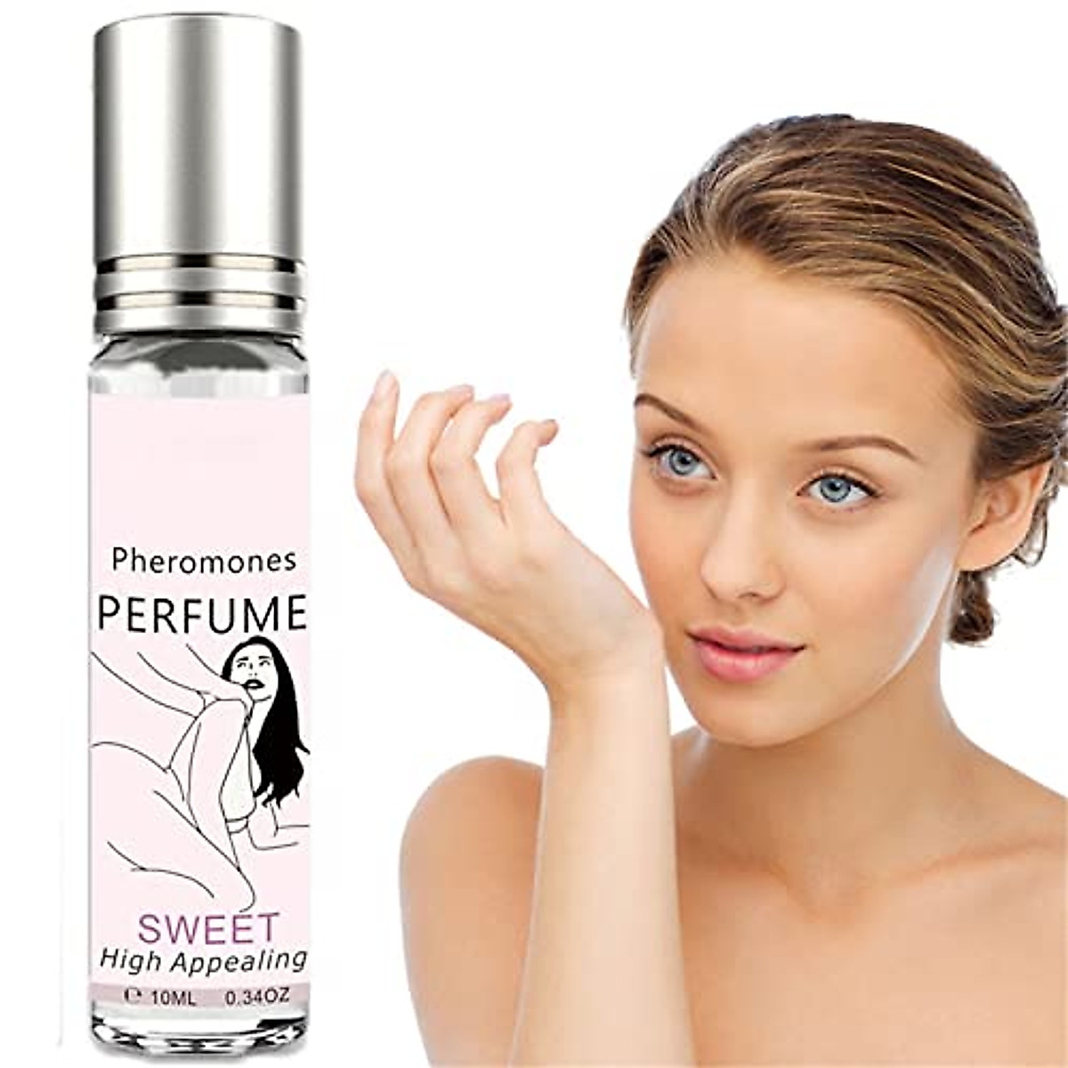 Pheromones Infused Essential Oil Perfume Cologne - Unisex for Women/Men, Refreshing & Long-Lasting Light Fragrance Pheromone Perfume Roll On Perfume Party Perfume 10ml, 0.34 Oz (Sweet)