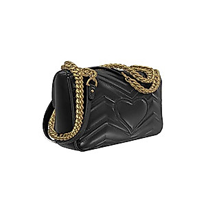 OOD High-grade luxury women's handbag, designed by leather women's designer, shoulder messenger bag women's chain. (black)