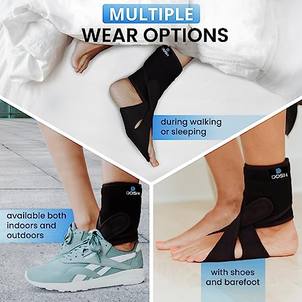 Dosh AFO Foot Drop Brace - Drop Foot Braces - Foot Drop Brace for Walking - AFO Brace - Drop Foot Brace for Walking - Ankle Foot Orthosis for Foot Drop – Foot Drop Orthosis – (Left- One Size)