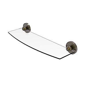 Allied Brass 1033/18 Skyline Collection 18 Inch Glass Shelf, Antique Brass