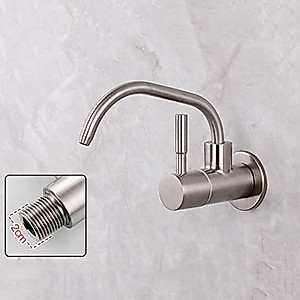 Kitchen Faucets Drinking Water Faucet with Push Lever Reverse Osmosis Stainless Steel Wall Mount Utility Sink Faucet,Brushed A