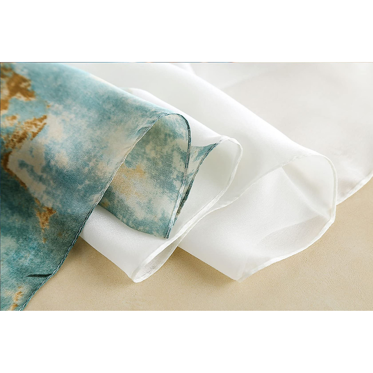 Myneiyi Fashion Scarves Scarf 100% Silk Feeling Scarf Silk Like Scarves Long Lightweight Sunscreen Shawls for Women