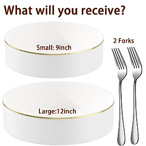 Lazy Susan Turntable Organizer for Cabinet- Spice Rack, Makeup Perfume Organizer Plastic Non-Slip Rotating Containers for Kitchen, Office, Bathroom-9"+12" Lazy Susan Organizers (White-2Pack)