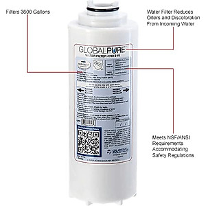 Global Industrial Global Pure Replacement Water Filter, Compatible with Elkay Water Fountain Filters 51300C, 3 Pack