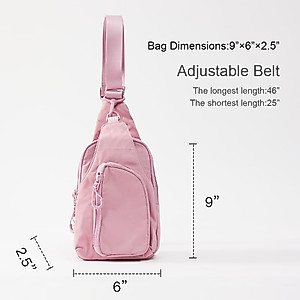 VAKAER Small Sling Bag for Women, Small Crossbody Bags with Adjustable Straps, Lightweight Chest Bag Casual Daypack Backpacks for Travel Hiking (Pink)