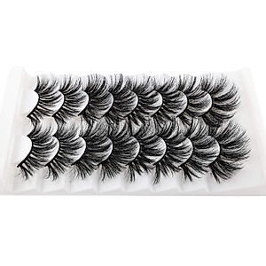 Mink Eyelashes 25mm Lashes Pack HeyAlice Fluffy 8 Pairs 4 Styles Mixed Eyelashes Long Strip Thick Volume Fake Lashes