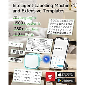 Vixic Bluetooth Label Maker Machine with Tape, 2024 Upgrade Version M960 Mini Small Label Printer, Wireless Labeler Makers with Multiple Templates sticker for Organizing Office Home, Green
