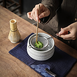 TEANAGOO Japanese Tea Set Matcha Whisk Set Matcha Bowl Bamboo Matcha Whisk (Chasen) Scoop (chashaku) Matcha Whisk Holder Tea Making Kit. MSB-5 Matcha Green Tea Powder Kit. Matcha Tea Kit