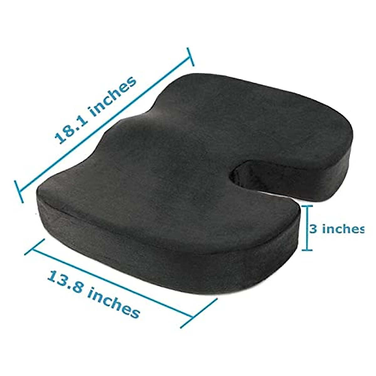 OZELS Premium U-Shaped Gel Seat Cushion - Non-Slip & Ergonomically Designed Using Orthopedic Gel Memory Foam for Optimal Back Support, Coccyx Tailbone Pain Relief, Sciatica, Hemorrhoids & More (Color