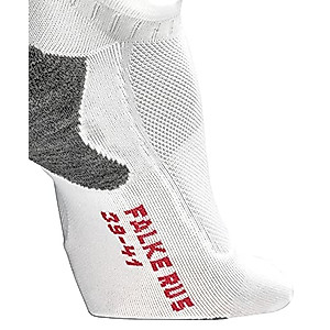FALKE Men's RU5 Race Invisible Running Socks, No Show, Ultralight Cushion, Athletic Sock, Breathable Quick Dry, Nylon, White (White-Mix 2020), 9-10, 1 Pair