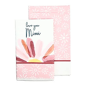 Pavilion - 27.5" x 19.75" Set of Two Springtime Floral Kitchen Bathroom Tea Towels - Love You Mimi