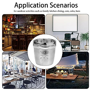 Kisangel 1 Set Travel Coffee Mug Coffee Mugs Espresso Cups Stainless Steel Water Cup Stainless Wine Glass Metal Cup Stainless Steel Coffee Tumbler Stainless Steel Cups Outdoor Beer Mug