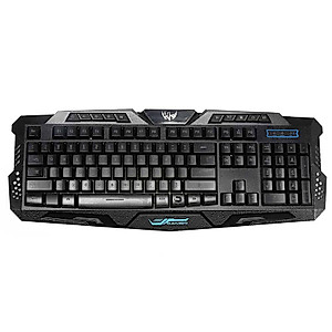 NC A877 114-Key LED Backlit Wired USB Gaming Keyboard Black