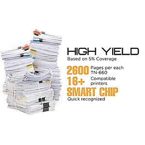 Smart Printink TN660 Toner Cartridge Replacement for Brother TN660 TN-660 TN 660 TN630 Compatible with HL-L2300D HL-L2380DW HL-L2320D DCP-L2540DW MFC-L2700DW MFC-L2685DW Printer (2 Black)