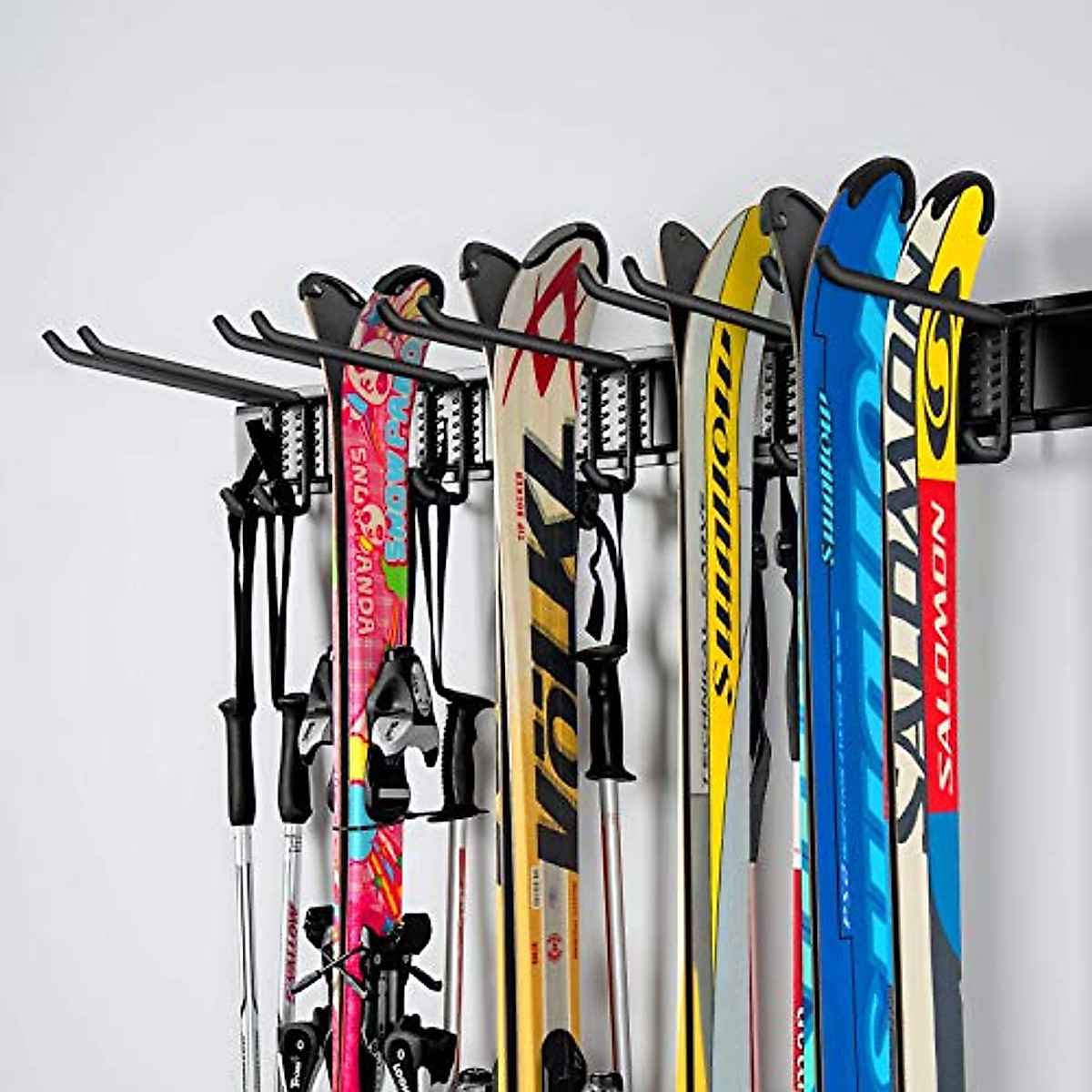 WALMANN Wall Mount Tool Organizer, Ski Wall Rack, Garage Storage Rack, Heavy Duty Garden Tool Storage Organization System, Holds Up to 300lbs